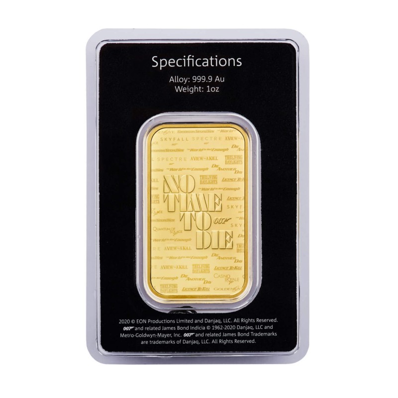 1oz bullion gold bar James Bond 007 No Time to die | Belgique, France ...