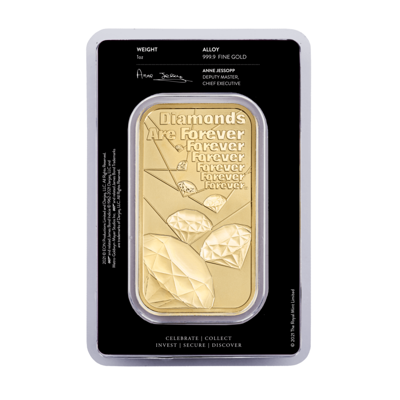 1oz Goudstaaf James Bond 007 - Diamonds are forever | Belgique, France ...