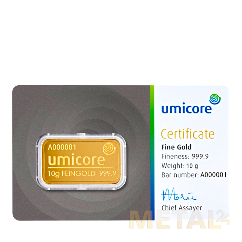 Goudbaar 10g Umicore | LBMA | 100% nieuw - met certificaat