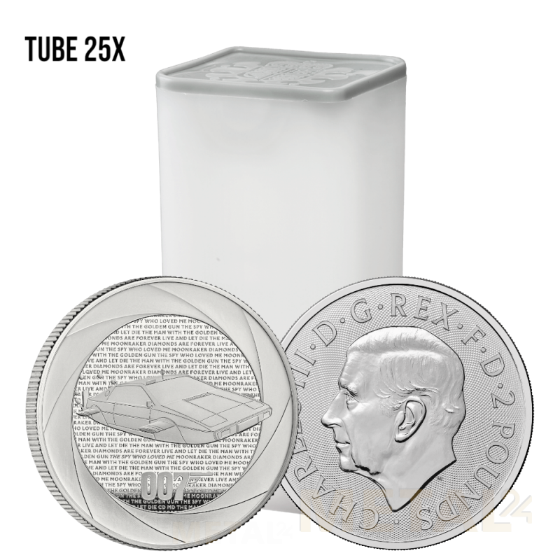 1oz Six Decades of Bond 1970s silver coin
